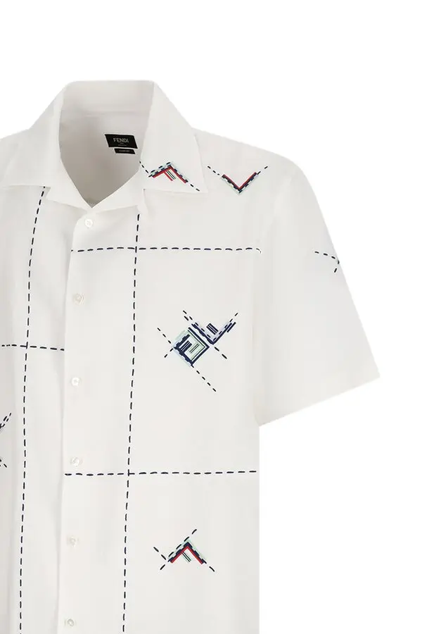 Fendi Embroidered Linen Shirt