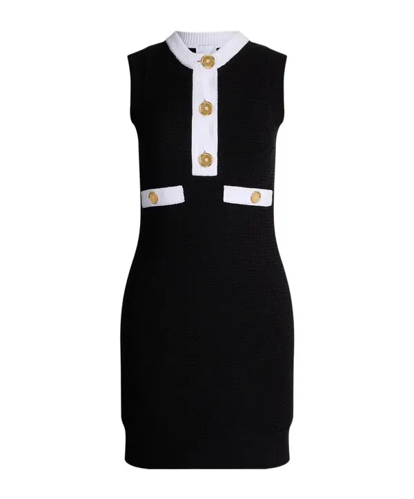 PATOU Sleeveless Contrast Trim Knit Dress