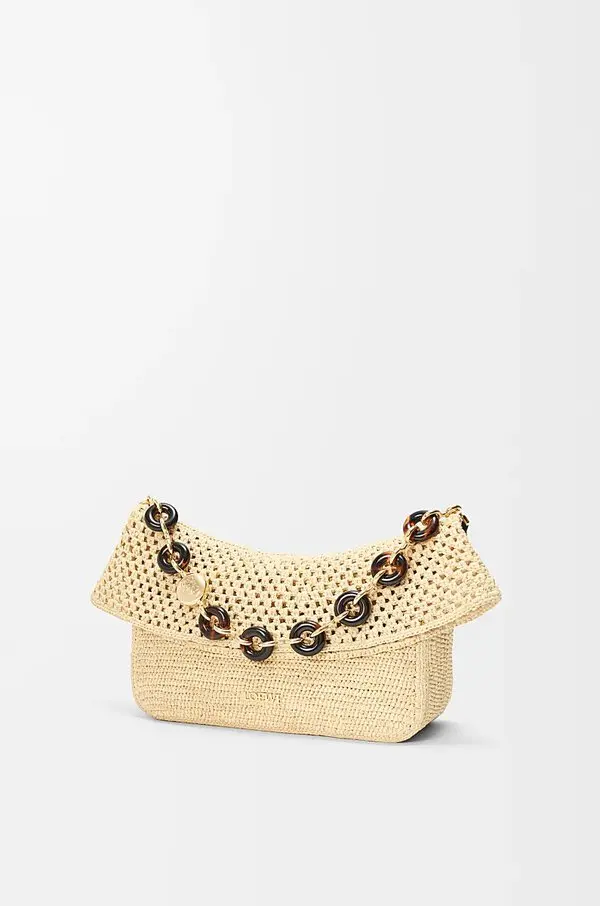 Loewe Medium Woven Raffia Bag With Detachable Strap - Natural
