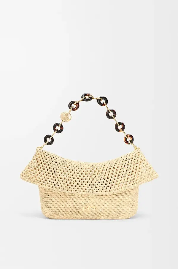 Loewe Medium Woven Raffia Bag With Detachable Strap - Natural