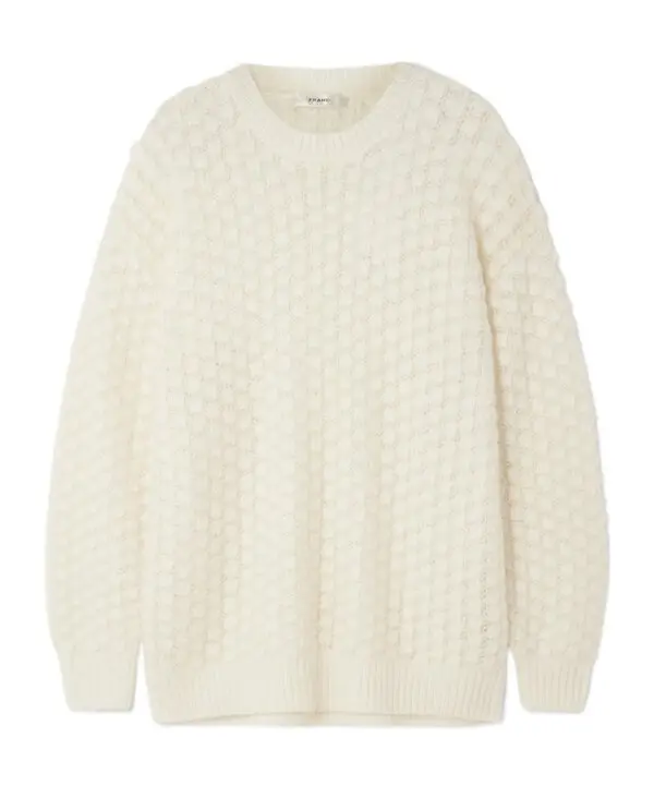 FRAME The Cloud Crew Open-knit Sweater - Crea