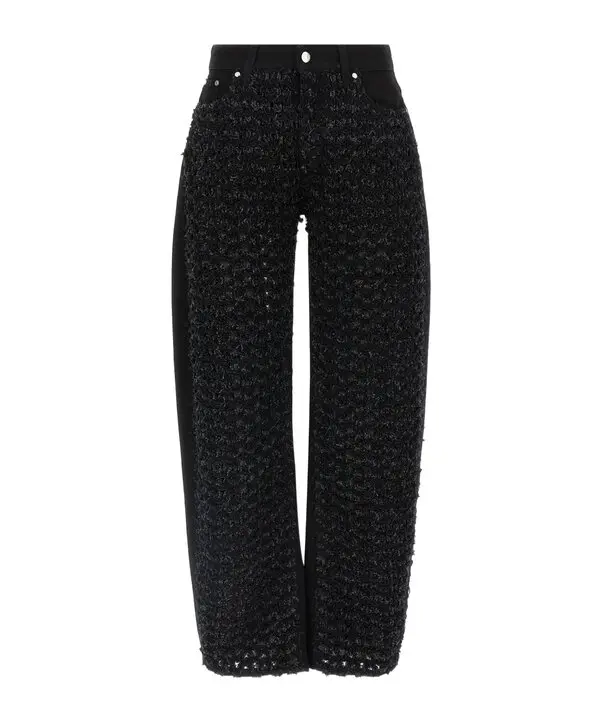 Stella McCartney Bouclé Wide Leg Jeans - Black