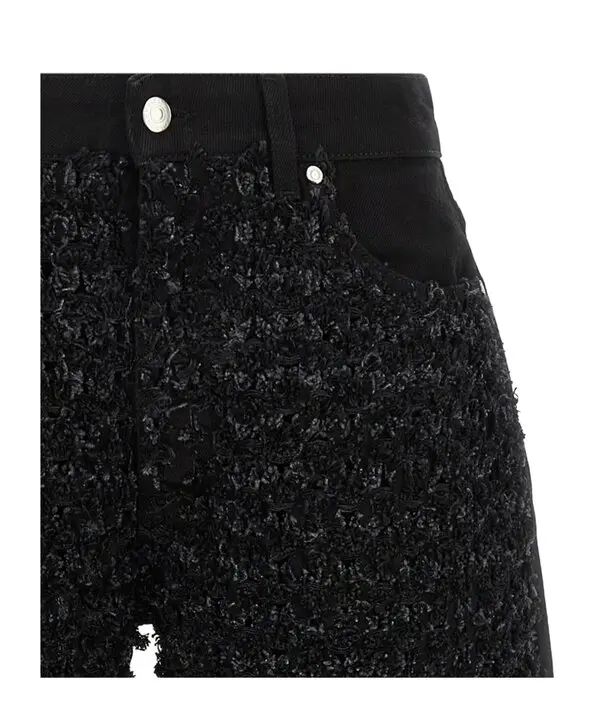 Stella McCartney Bouclé Wide Leg Jeans - Black