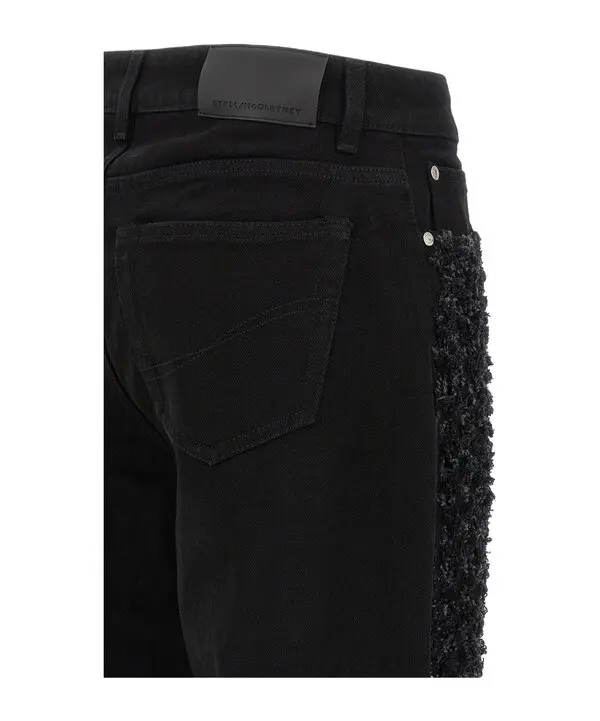 Stella McCartney Bouclé Wide Leg Jeans - Black