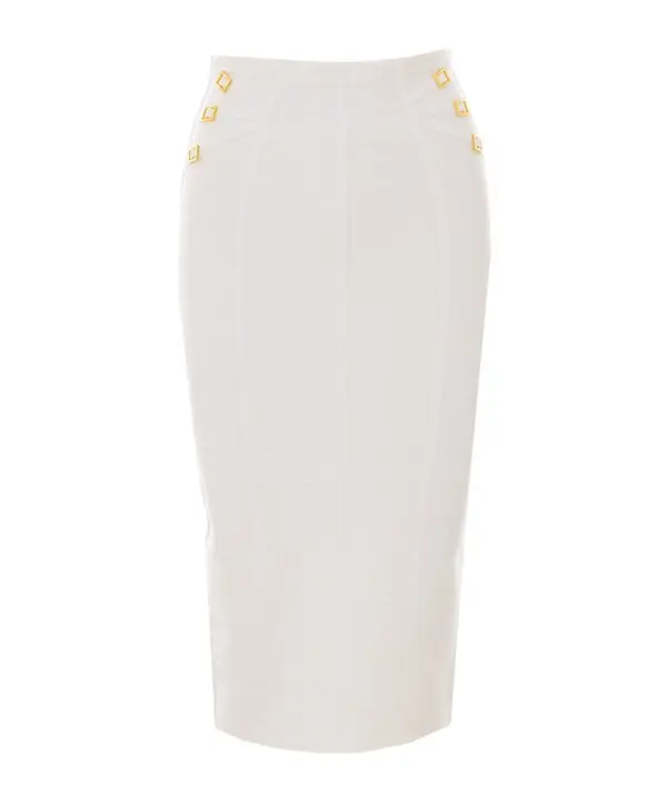 Elisabetta Franchi 3d Knitted Skirt - Ivory