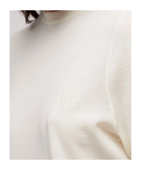 Gucci Fine Knit Crewneck Top With Embroidered Crest