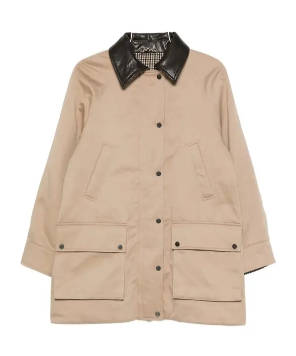 Brunello Cucinelli Leather-trimmed Coat - Nude