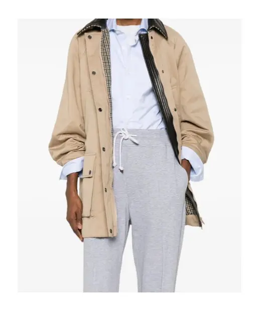 Brunello Cucinelli Leather-trimmed Coat - Nude