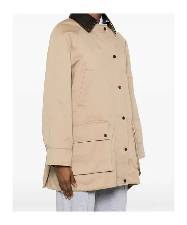 Brunello Cucinelli Leather-trimmed Coat - Nude