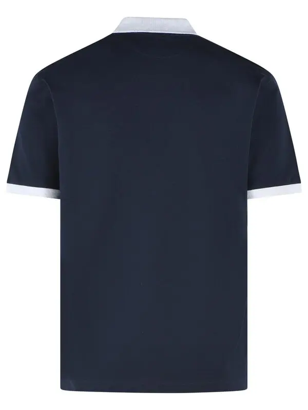 Eleventy Contrast-trim Polo Shirt - Black