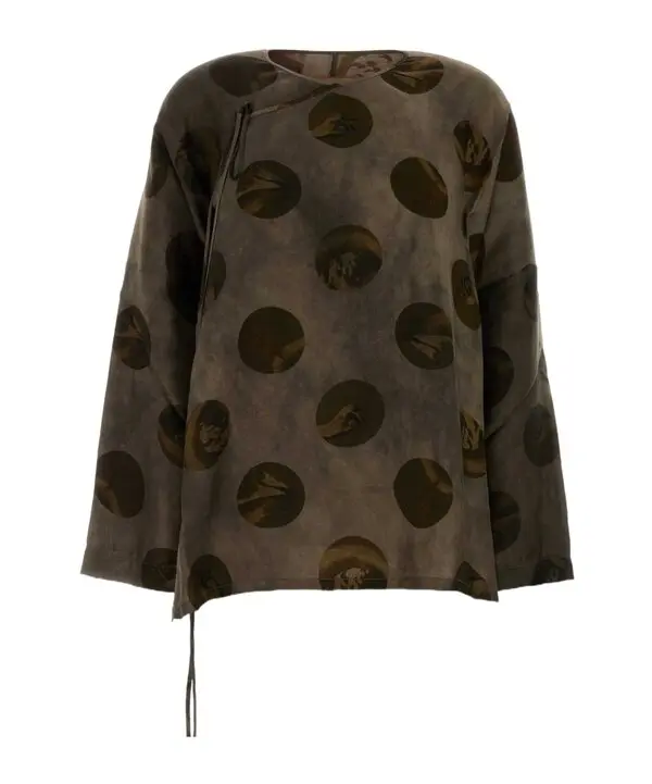 UMA WANG Tie-front Cover-up With All-over Pattern