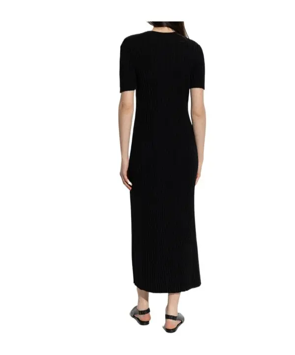 LISA YANG Isabela Ribbed Knit Maxi Dress - Black