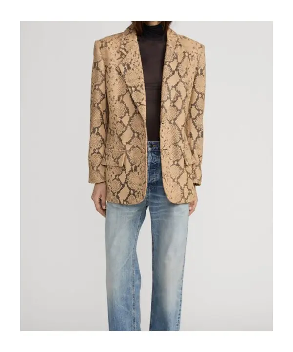 FRAME Long-sleeved Snake Print Blazer