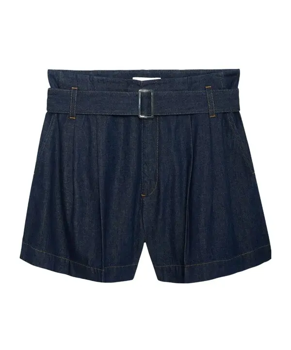 FRAME Belted Pleated Shorts