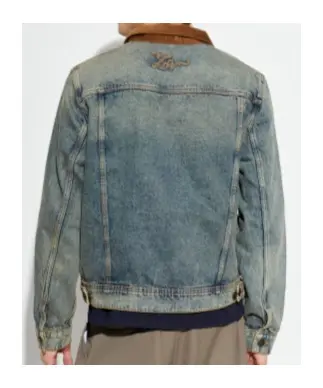 Zadig&Voltaire Corduroy Collar Denim Jacket - Light Blue