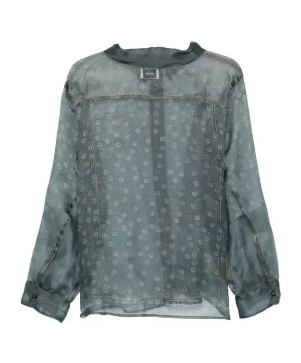 HAIKURE Maya Silk Shirt With Lapel Neck And Printed Pattern - Gray