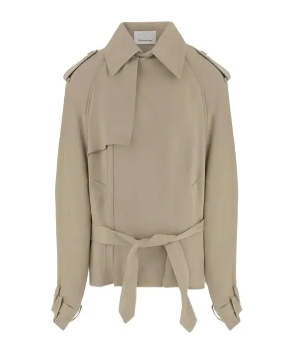 THE FRANKIE SHOP Belted Trench Coat - Nude