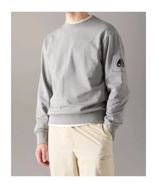 Moose Knuckles Crewneck Sweater With Metal Logo Detail