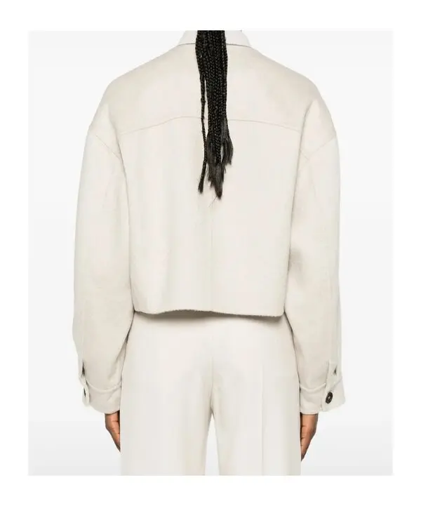 Brunello Cucinelli Long Sleeve Button-fastening Jacket - White