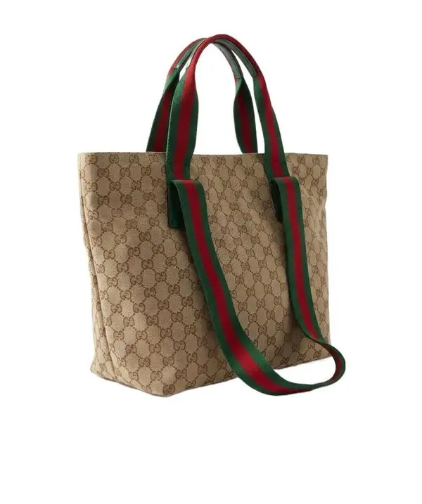 Gucci Gg Small Tote Bag - Sand And Dark Brown