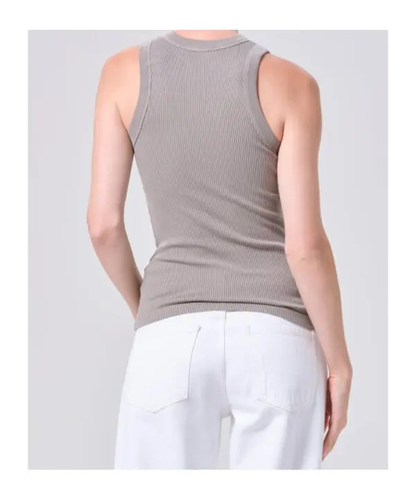 AGOLDE Leigh Ribbed Tank Top - Gray
