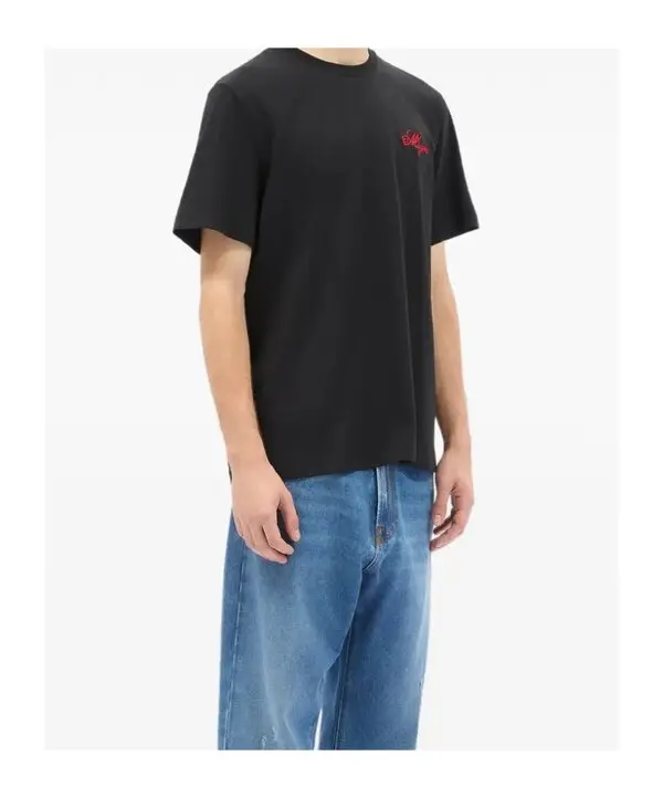 MSGM Logo Embroidered T-shirt - Black