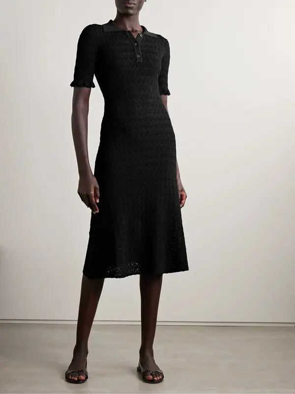 Sea Pointelle-knit Midi Dress