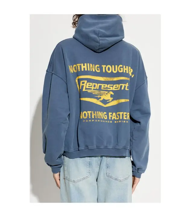 REPRESENT Graphic Print Hoodie - Blue