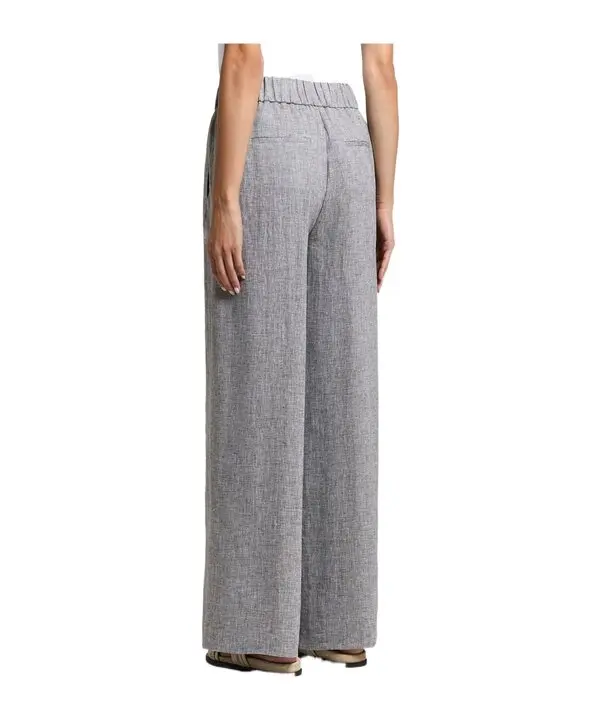 Peserico Elasticated Waist Wide Leg Trousers - Gray