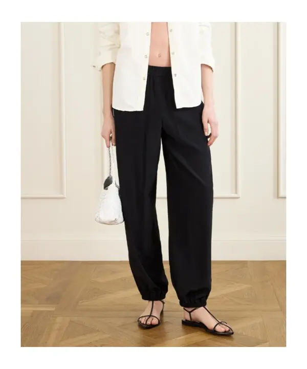 NILI LOTAN Elastic Waist Casual Pants - Black
