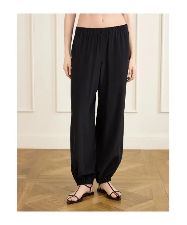 NILI LOTAN Elastic Waist Casual Pants - Black