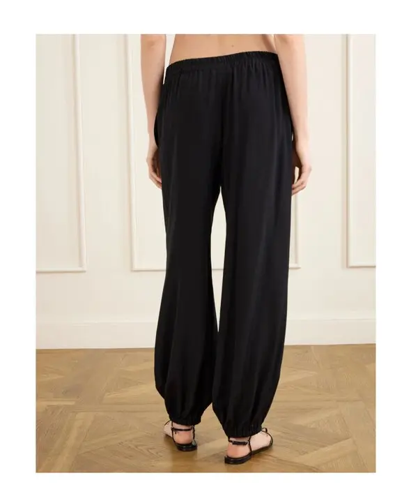 NILI LOTAN Elastic Waist Casual Pants - Black