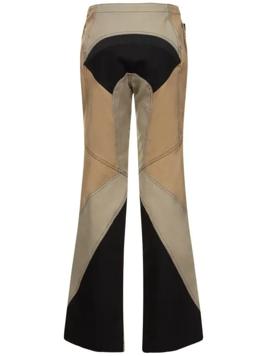 DION LEE Patchwork Rider Straight Leg Pants With Belt