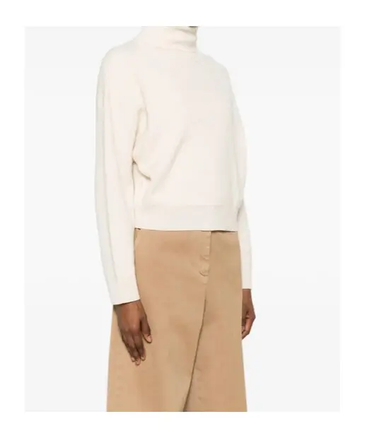 Brunello Cucinelli Roll Neck Knitted Sweater - White