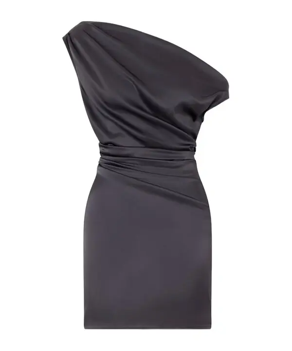 Staud Phare Pleated Mini Dress - Dark Purple