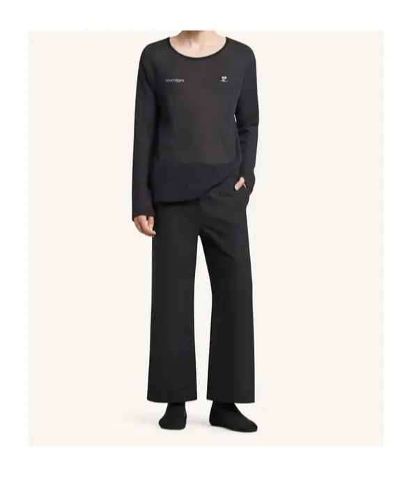 COURREGES Long Sleeve Logo Top - Black