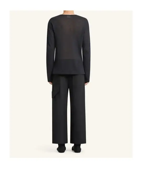 COURREGES Long Sleeve Logo Top - Black