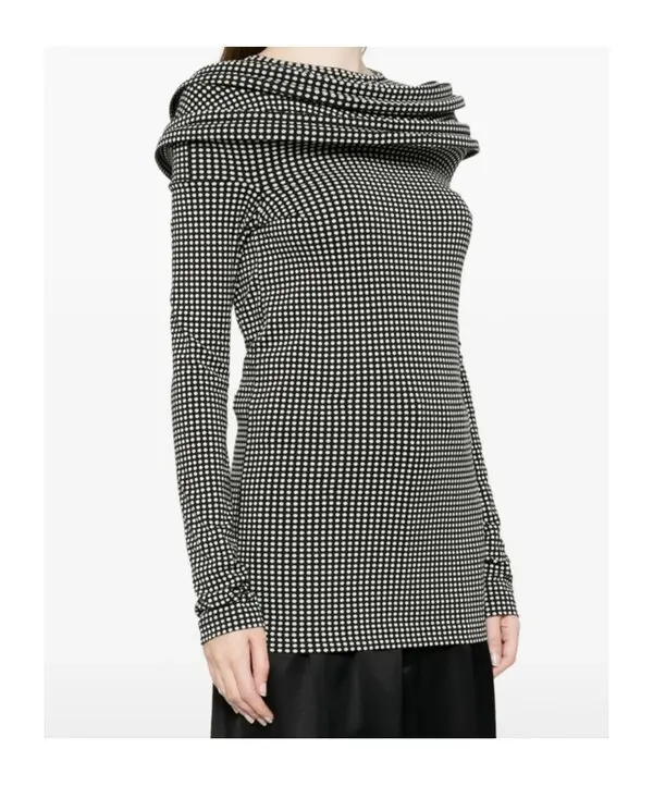Junya Watanabe Polka Dot Ruffled Round Neck Cover-up