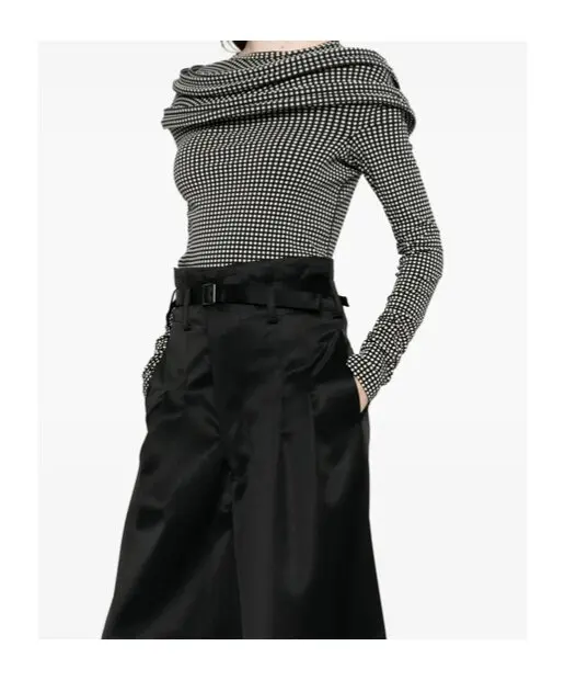 Junya Watanabe Polka Dot Ruffled Round Neck Cover-up
