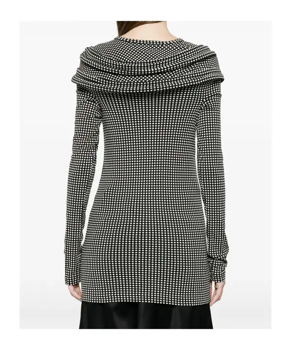 Junya Watanabe Polka Dot Ruffled Round Neck Cover-up