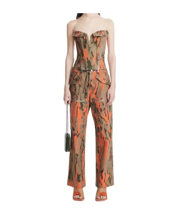 DION LEE Camouflage Print Twill Cargo Pants