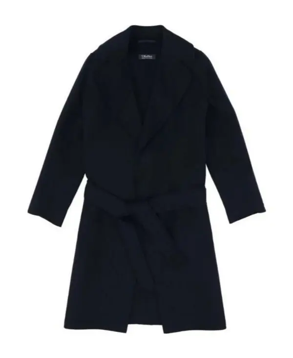 Max Mara Girdle Coat With Lapel And Waist Strap