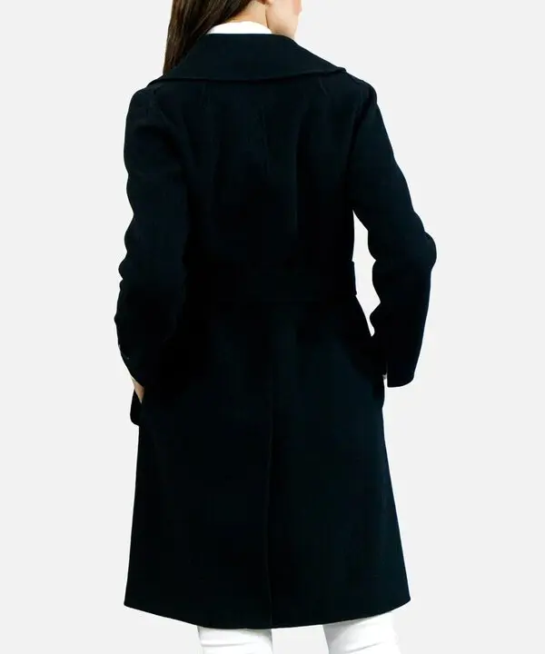 Max Mara Girdle Coat With Lapel And Waist Strap