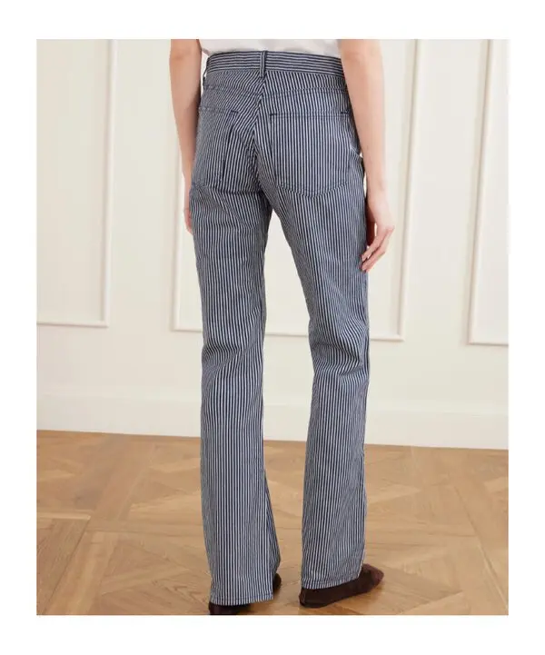 NILI LOTAN Celia Striped Straight-leg Jeans - Gray