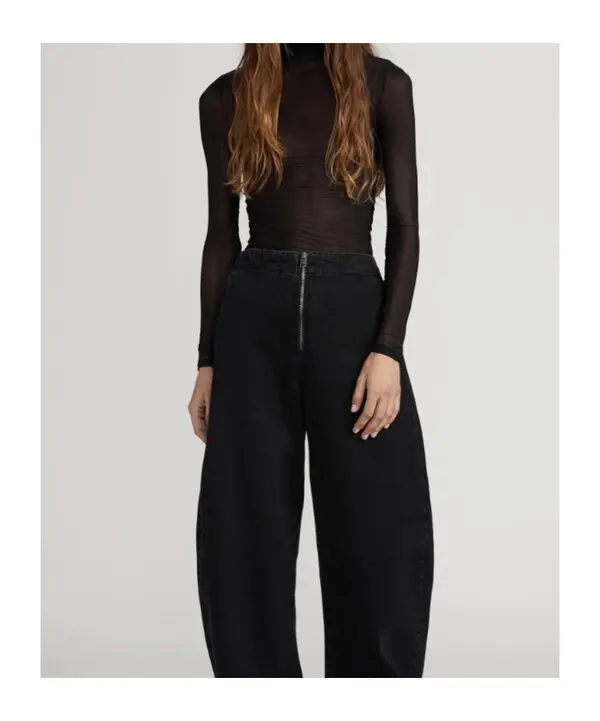 FRAME Semi-transparent High-collar Long-sleeve Cover-up