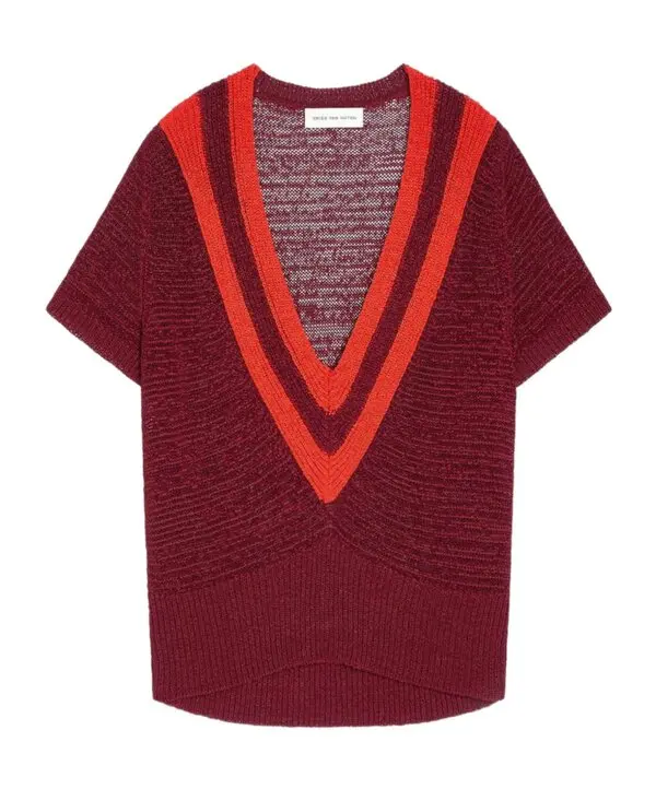 Dries Van Noten V-neck Sweater With Contrasting Pattern