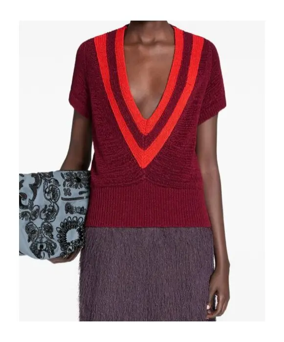 Dries Van Noten V-neck Sweater With Contrasting Pattern