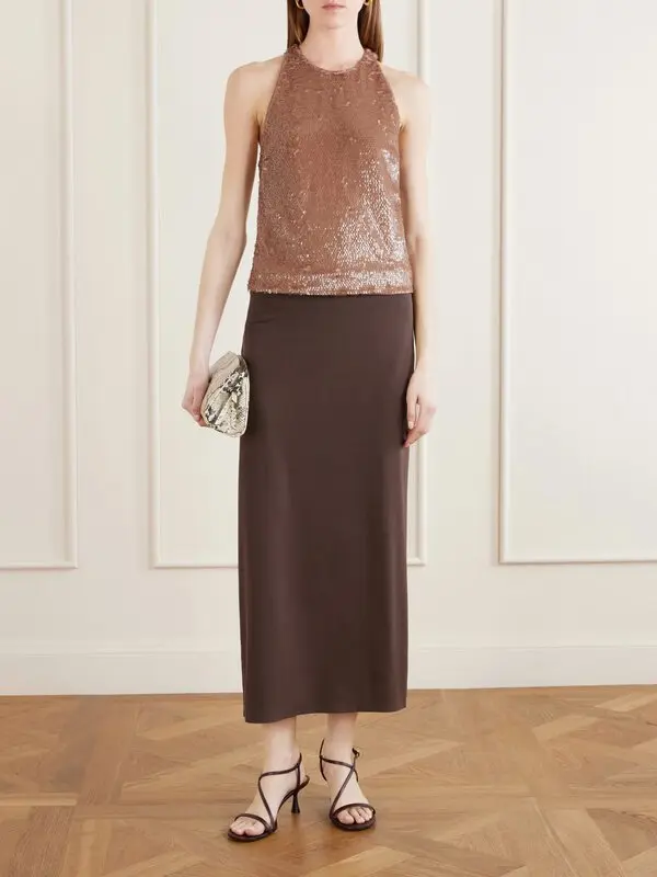 Staud Bree Sequined Sleeveless Top