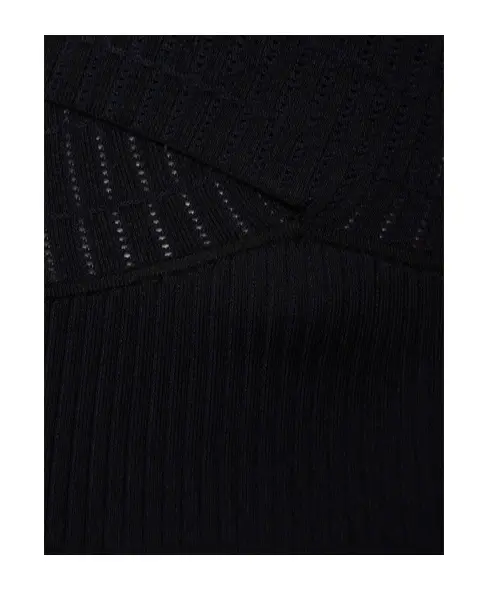 DION LEE Crossed Ribbed Mini Skirt - Black