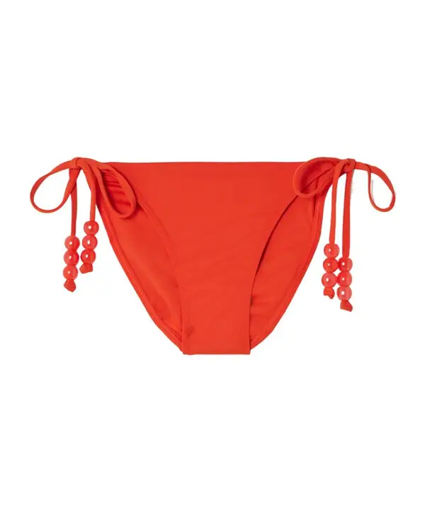 Staud Sisley Beaded Bikini Briefs - Orange